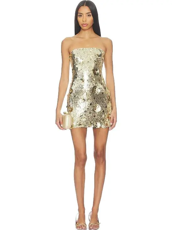 MORE TO COME Adelaide Mini Dress - Gold