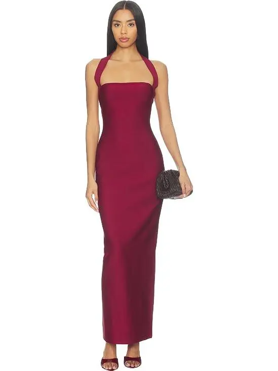 Superdown Caisyn Halter Maxi Dress - Oxblood