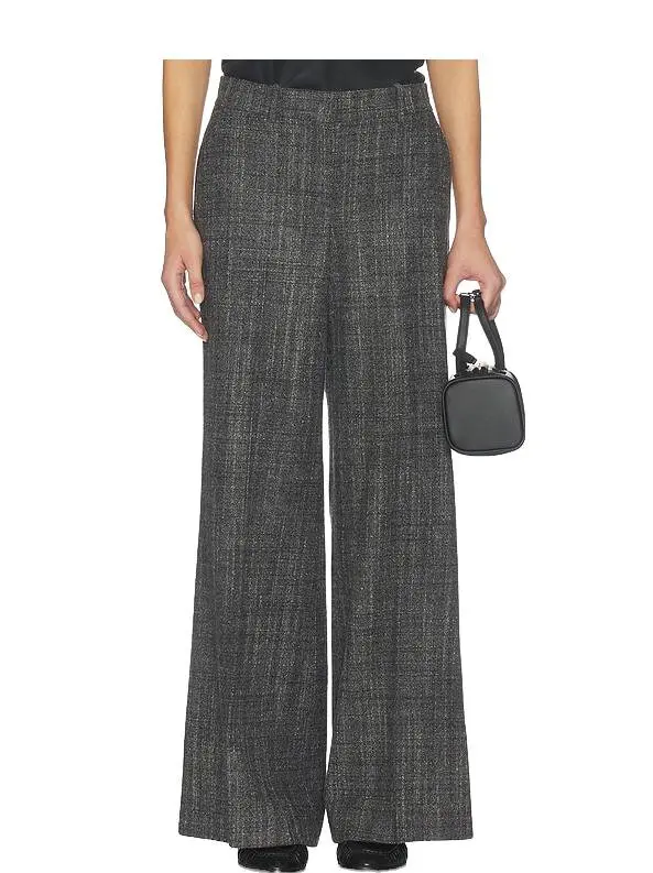 Theory Mid-rise Tweed Trousers - Charcoal Multi