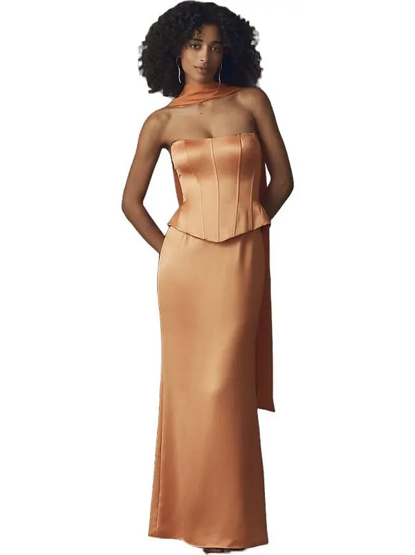 MARE MARE Mimi Satin Corset Dress - Rum