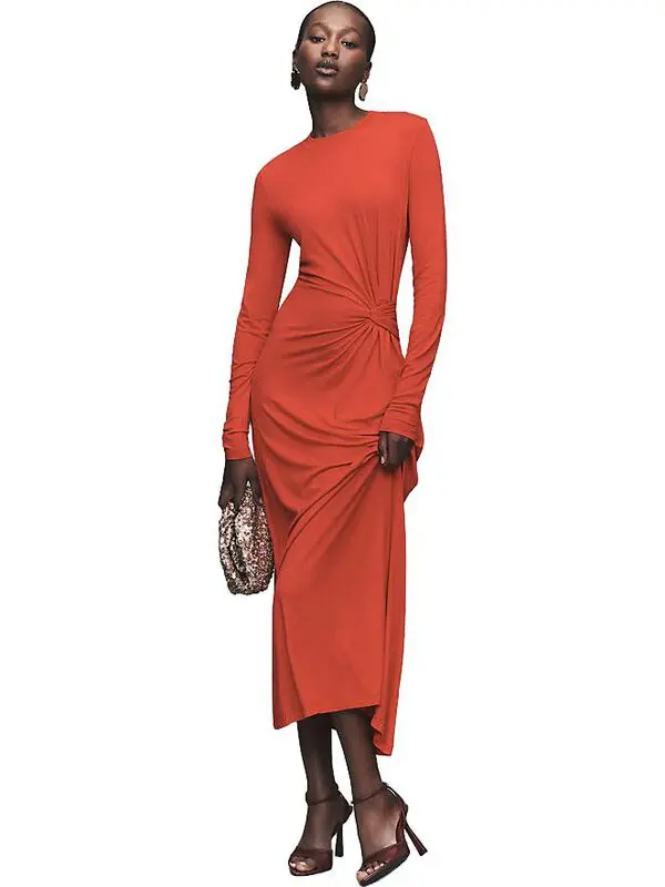 Derek Lam 10 Crosby Jersey Knit Long-sleeve Midi Dress - Red