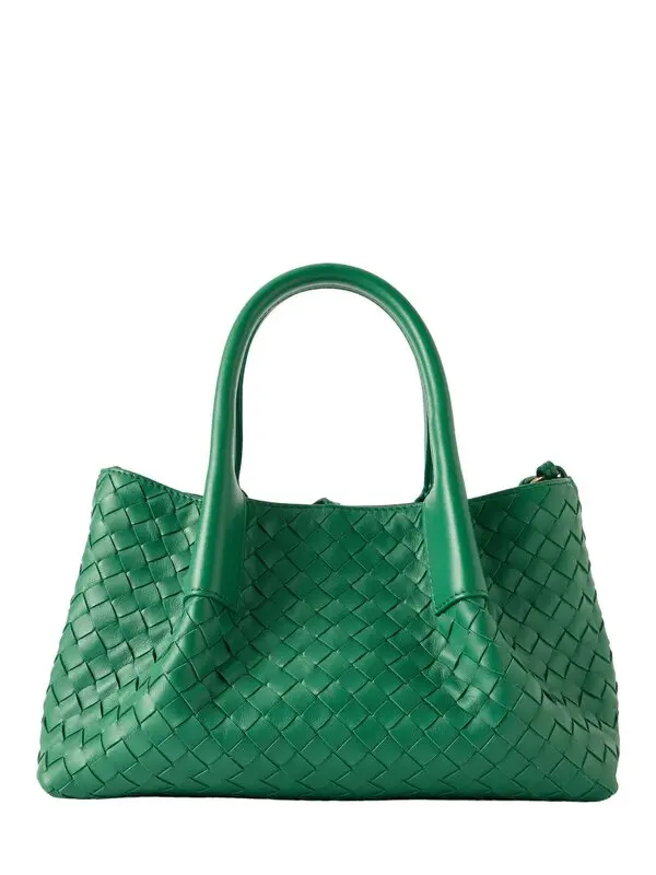 Bottega Veneta Pinacoteca Small Intrecciato Leather Tote - Green