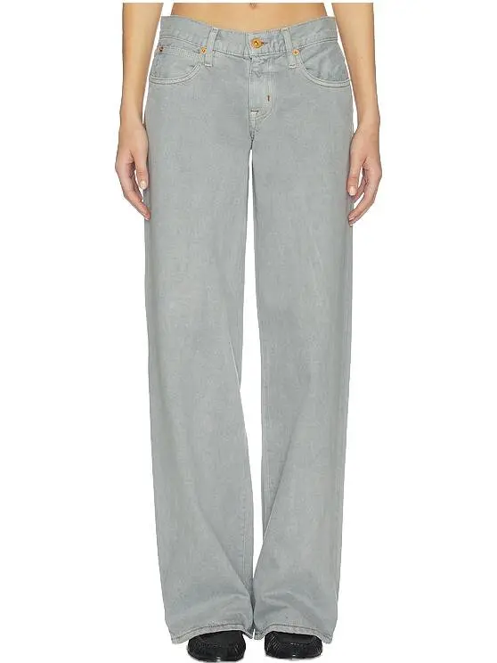 SLVRLAKE Lexi Low Rise Relaxed Wide Leg Jeans - Grey