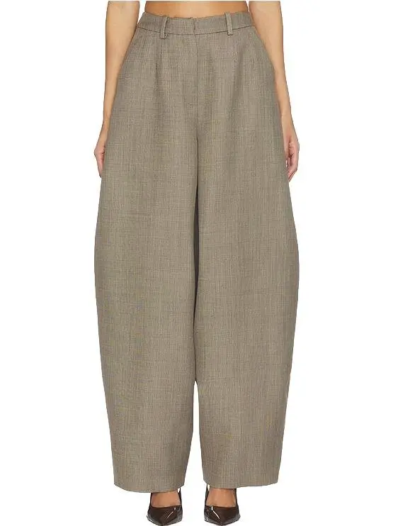 Magda Butrym Pleated Wide Leg Pants - Beige