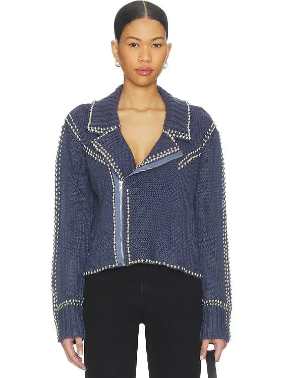 UNDERSTATED LEATHER Cropped Moto Robe - Slate