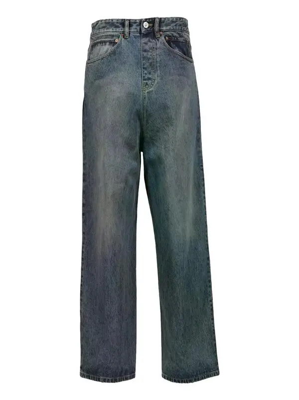 Vetements Logo-patch Straight Leg Jeans - Blue