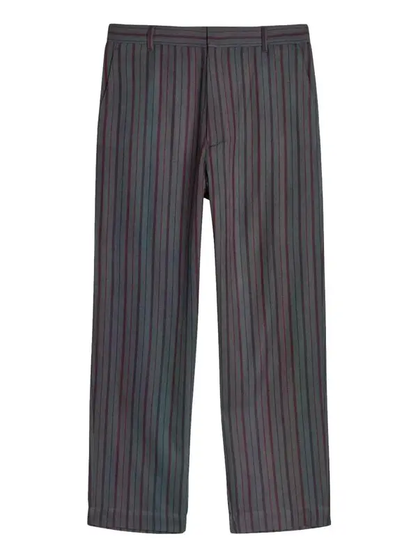 THE ELDER STATESMAN Slacker Striped Trousers - Grey