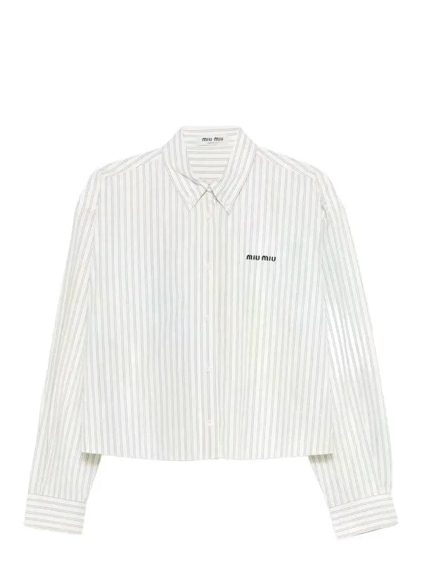 Miu Miu Striped Poplin Shirt - Neutrals