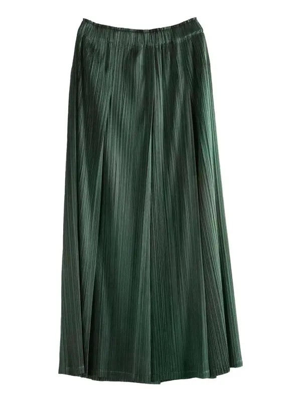Issey Miyake Pleated Midi Skirt - Green