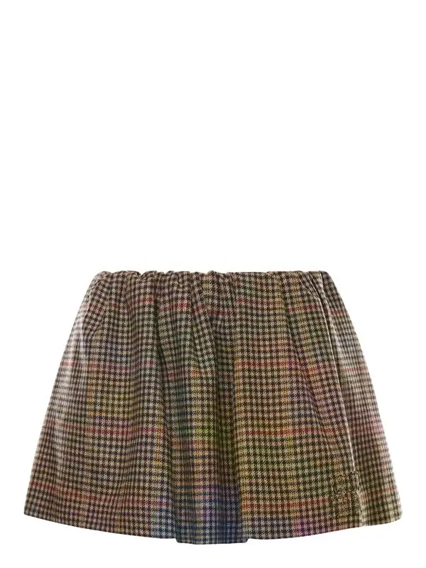 Miu Miu Gathered Mini Skirt - Brown