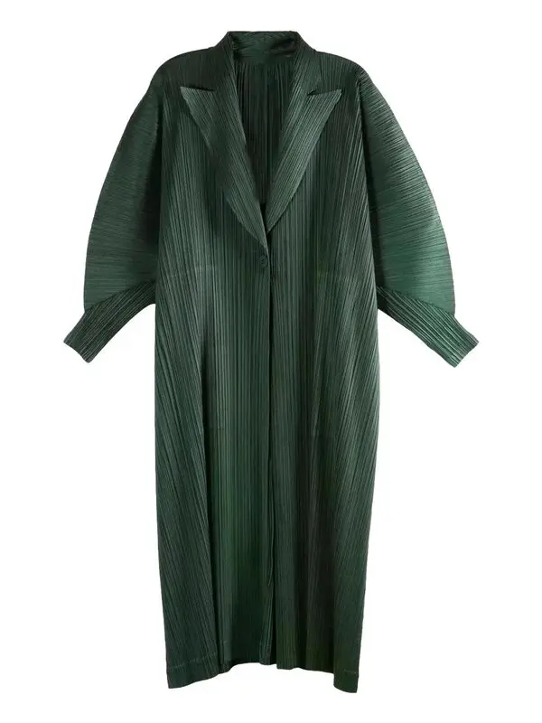 Issey Miyake Pleated Coat - Green