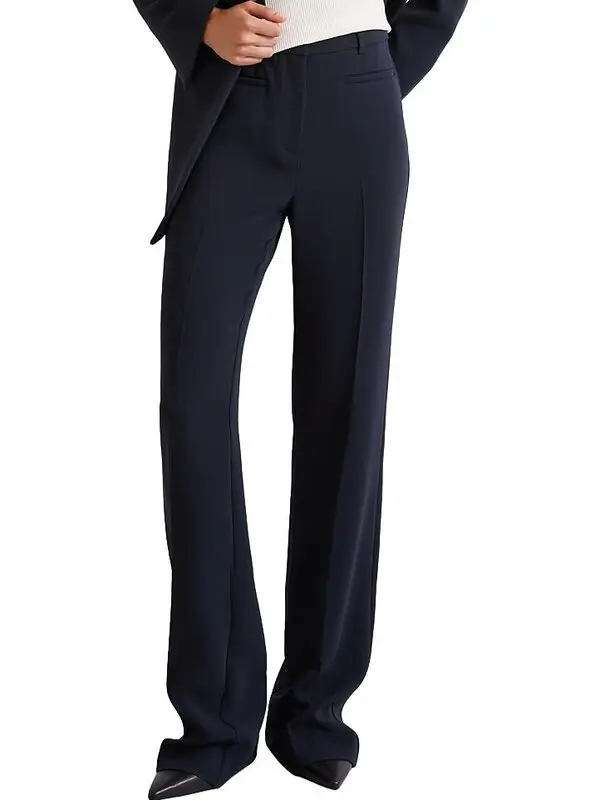 Marella Pressed Flare Pants - Navy