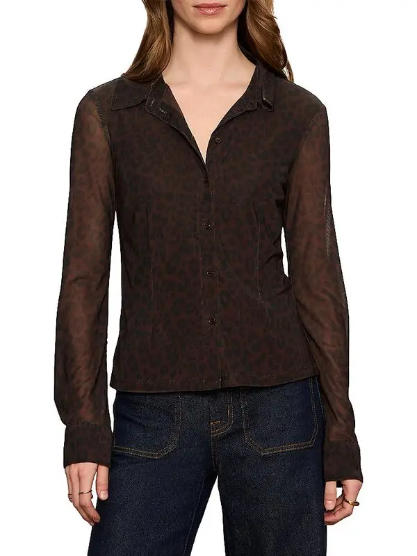 Sanctuary Fitted Mesh Top - Espresso