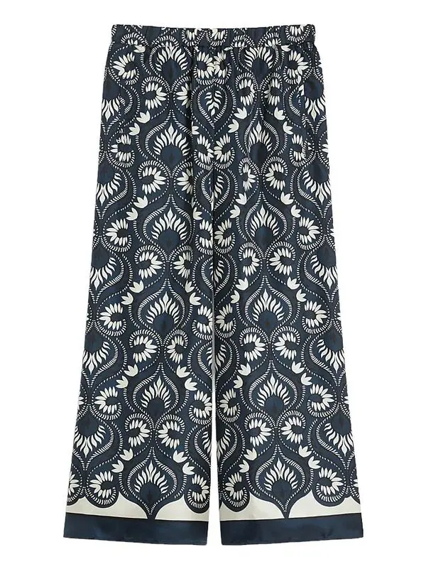 Max Mara Ottico Silk Pants - Navy