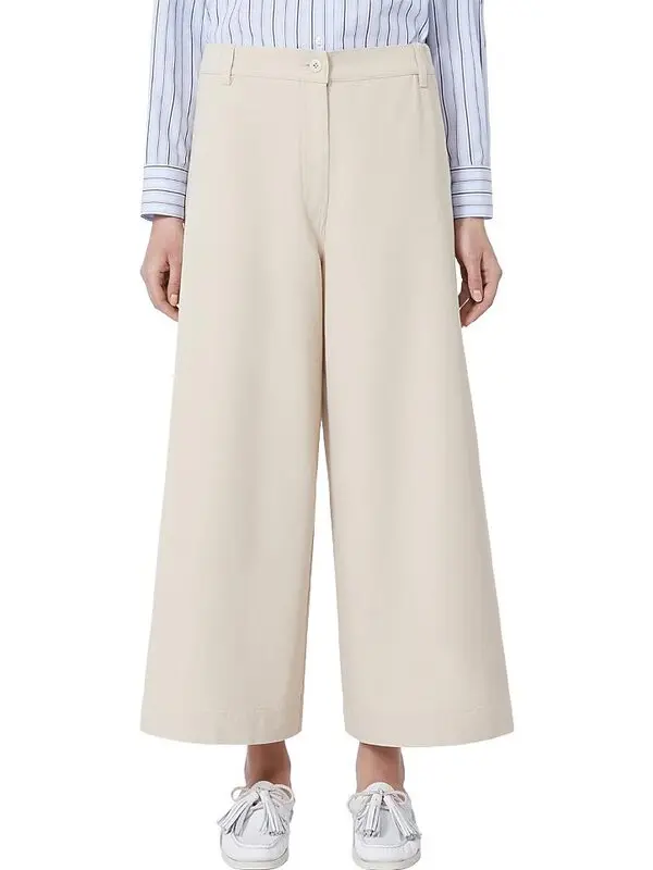 Max Mara Ariete Wide Leg Ankle Pants - Sand