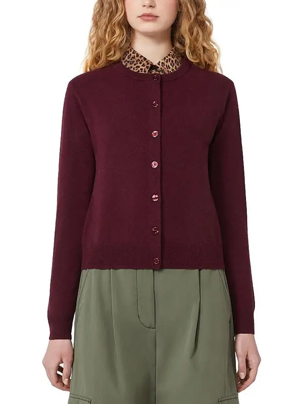 Max Mara Nebbia Cardigan Sweater - Bordeaux