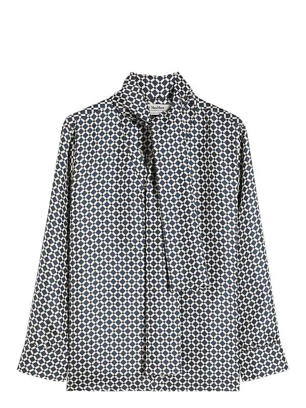 Max Mara Silk Sash Blouse - Midnight Blue