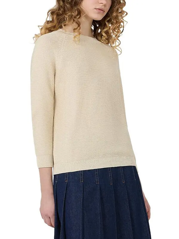 Max Mara Cotton Crew Neck Sweater - Ecru