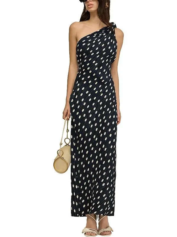 Cult Gaia Terre One Shoulder Gown - Small Dot Deep Lake