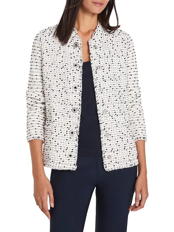 NIC+ZOE Textured Weave Jacket - Cream Multi