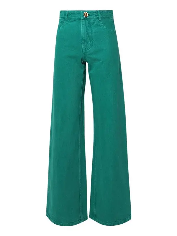 Christopher Esber Relaxed Fit Wide Leg Jeans - Green