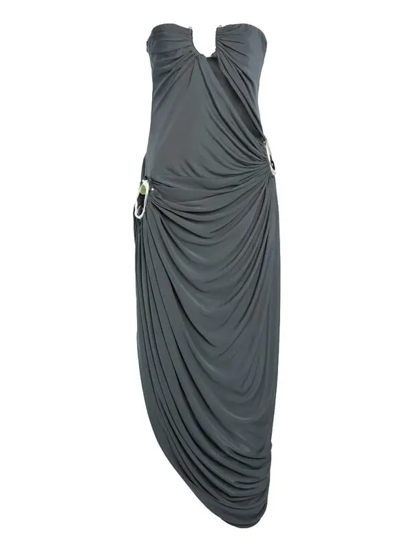 Christopher Esber Orica Crystal Ruched Jersey Strapless Dress - Blue