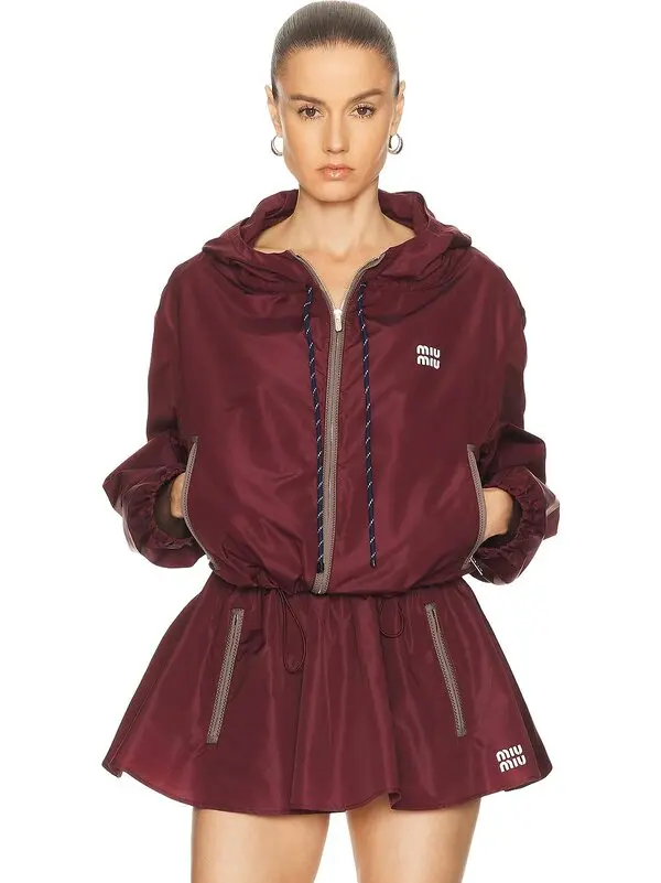 Miu Miu Cropped Track Jacket - Amaranto