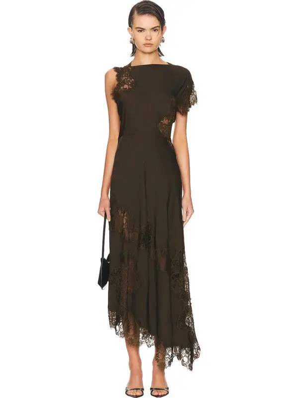 A.L.C. Alessia Midi Dress With Lace - Military