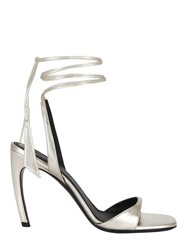 Attico Ora 95mm Metallic Sandals - Silver