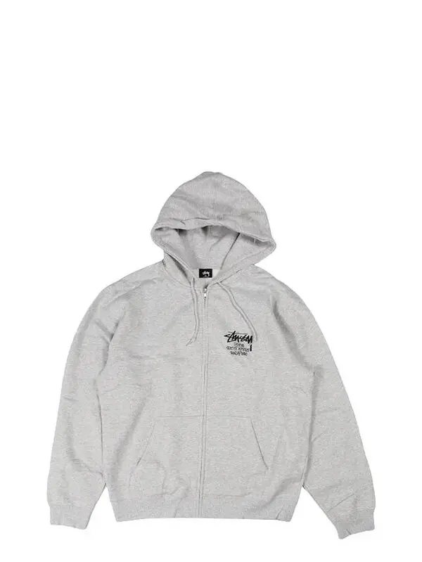 StÜssy Stock Dsm Singapore Zip Hoodie - Ash Heather