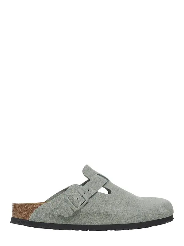 BIRKENSTOCK Boston Soft Footbed Suede Clogs - Pure Sage