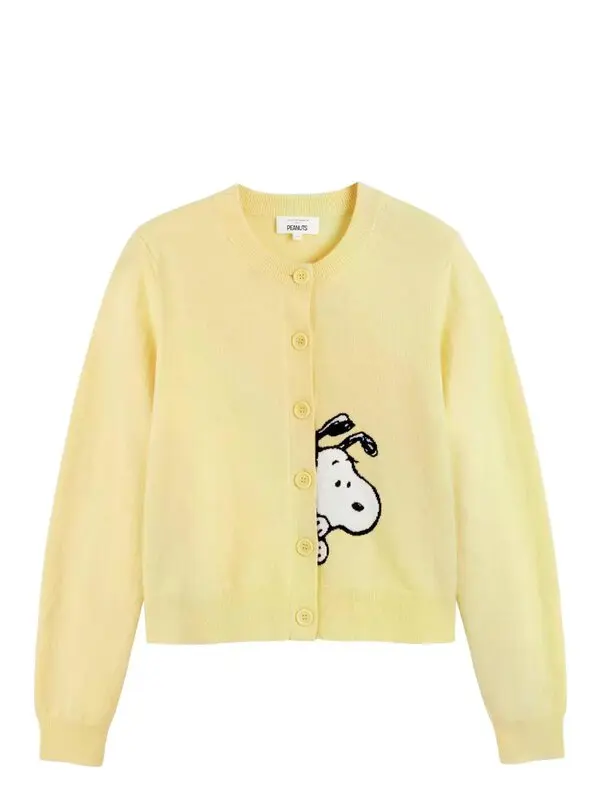 Chinti & Parker X Peanuts Snoopy Peekabow Cardigan - Yellow