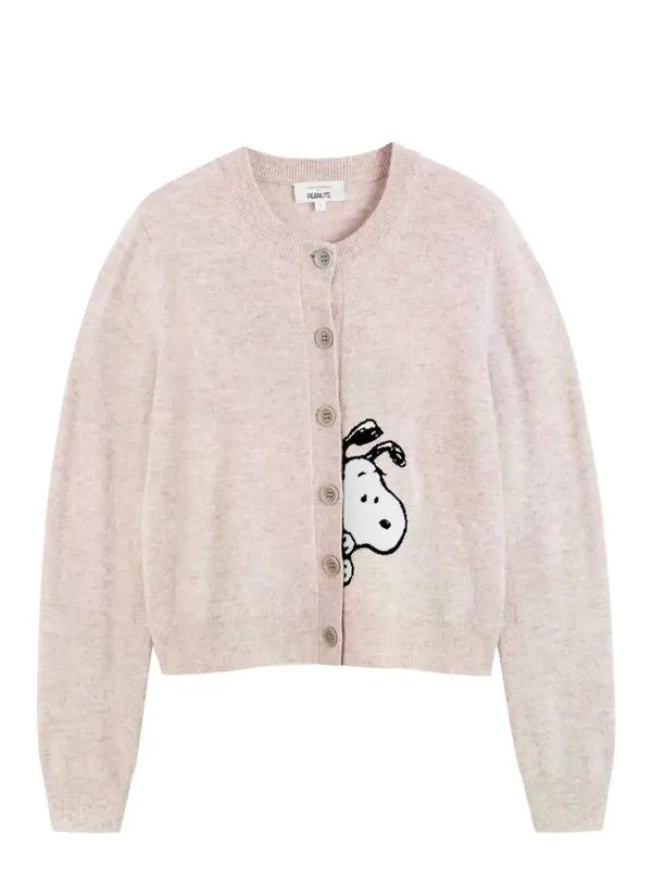 Chinti & Parker X Peanuts Snoopy Peekabow Cardigan - Pink