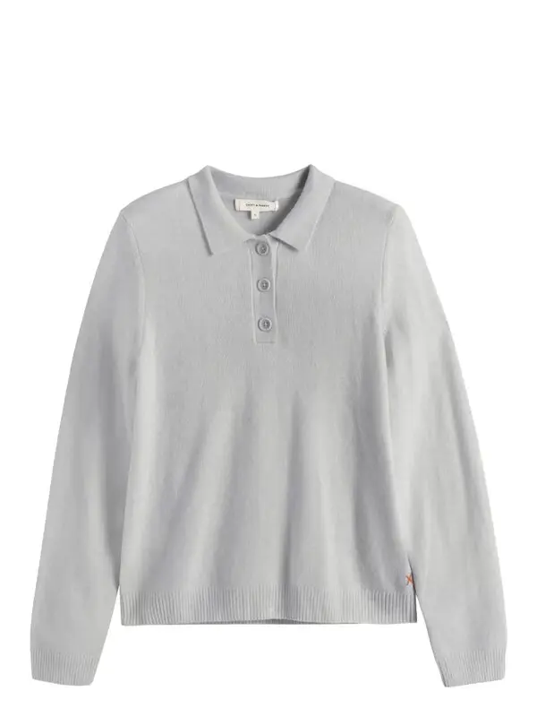 Chinti & Parker Long-sleeved Polo Sweater - Grey