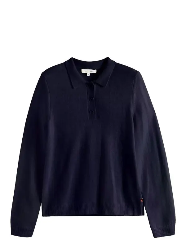 Chinti & Parker Long-sleeved Polo Knitwear - Blue