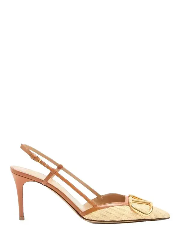 Valentino Garavani Vlogo Signature Slingback Pumps - Neutrals