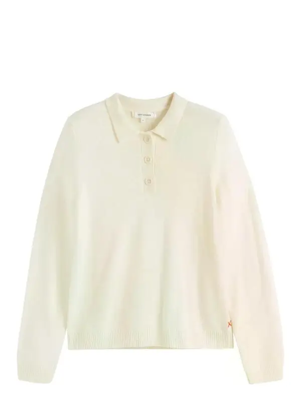 Chinti & Parker Long-sleeved Polo Sweater - Neutrals