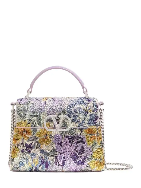 Valentino Garavani V Sling Mini Rhinestone-embellished Tote - Purple