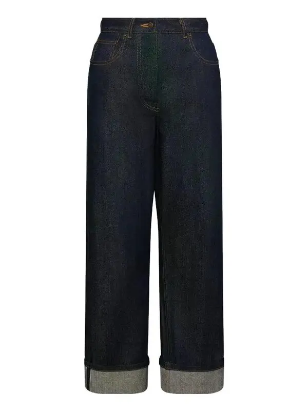 Thom Browne Five-pocket Jeans With Cuffed Hem - Blue