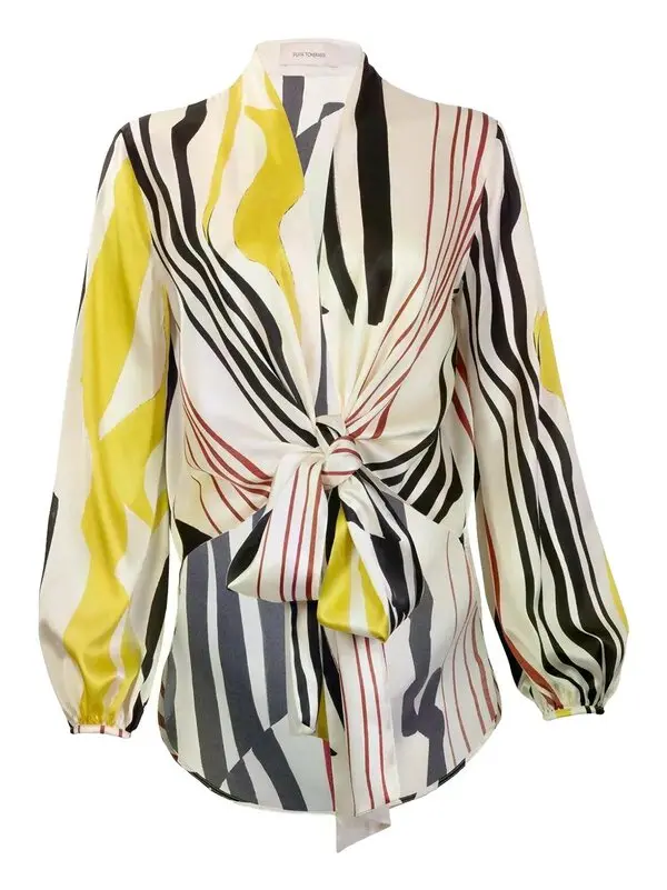 Silvia Tcherassi Striped Tie-detailed Blouse - Neutrals