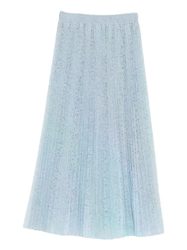 Ermanno Scervino Pleated Lace Skirt - Blue