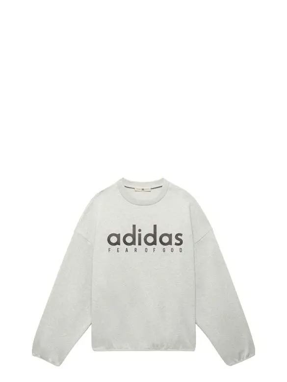 Adidas Fear Of God Athletics Cotton Fleece Crewneck Sweatshirt - Medium Grey Heather