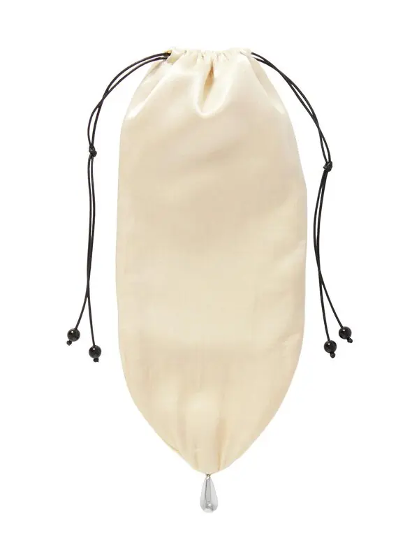 SOPHIE BUHAI Teardrop Embellished Satin Pouch - Neutrals