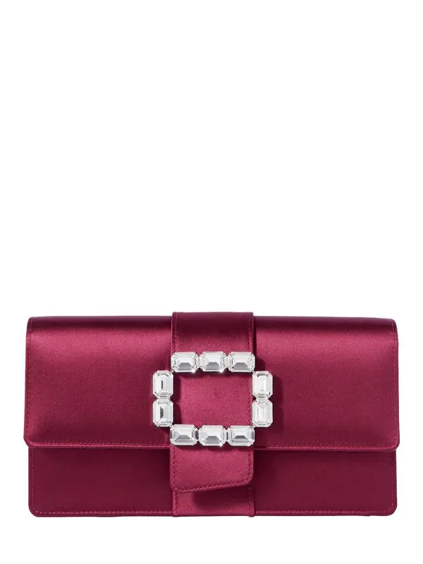 Manolo Blahnik Maycapjou Crystal-embellished Clutch - Red