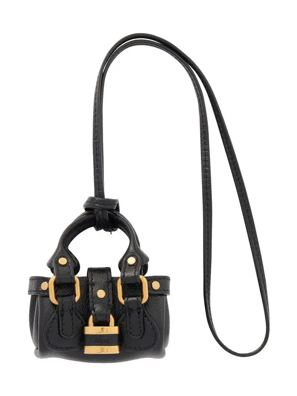 Chloé Mini Paddington Leather Keychain - Black
