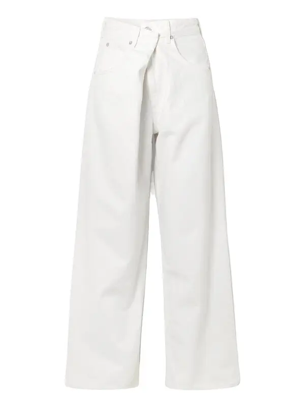 AGOLDE Vana Draped Low-rise Wide Jeans - White