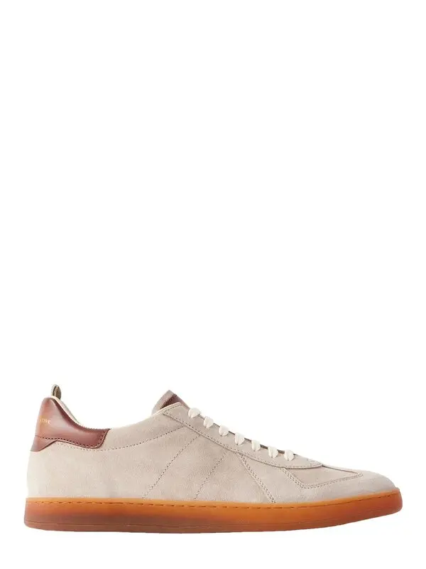 Officine Creative Militia 002 Leather-trimmed Suede Sneakers - Gray