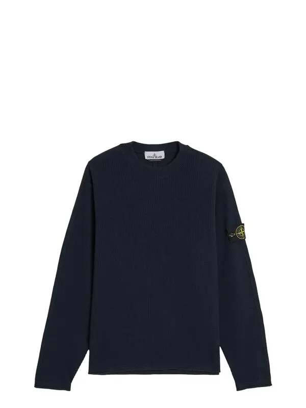 Stone Island Ribbed Wool Nylon Sweatshirt - Blue