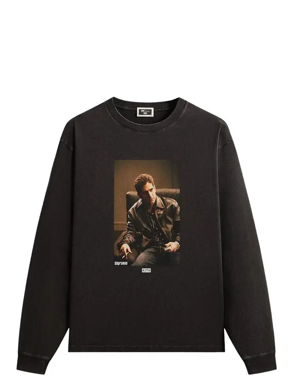 Kith For The Sopranos Christopher Vintage Long Sleeve Tee - Black
