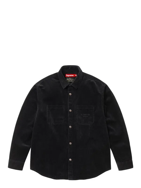 Supreme Wide Wale Corduroy Shirt - Black